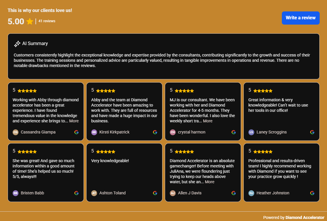 Diamond Accelerator Reviews | Client Feedback & Testimonials